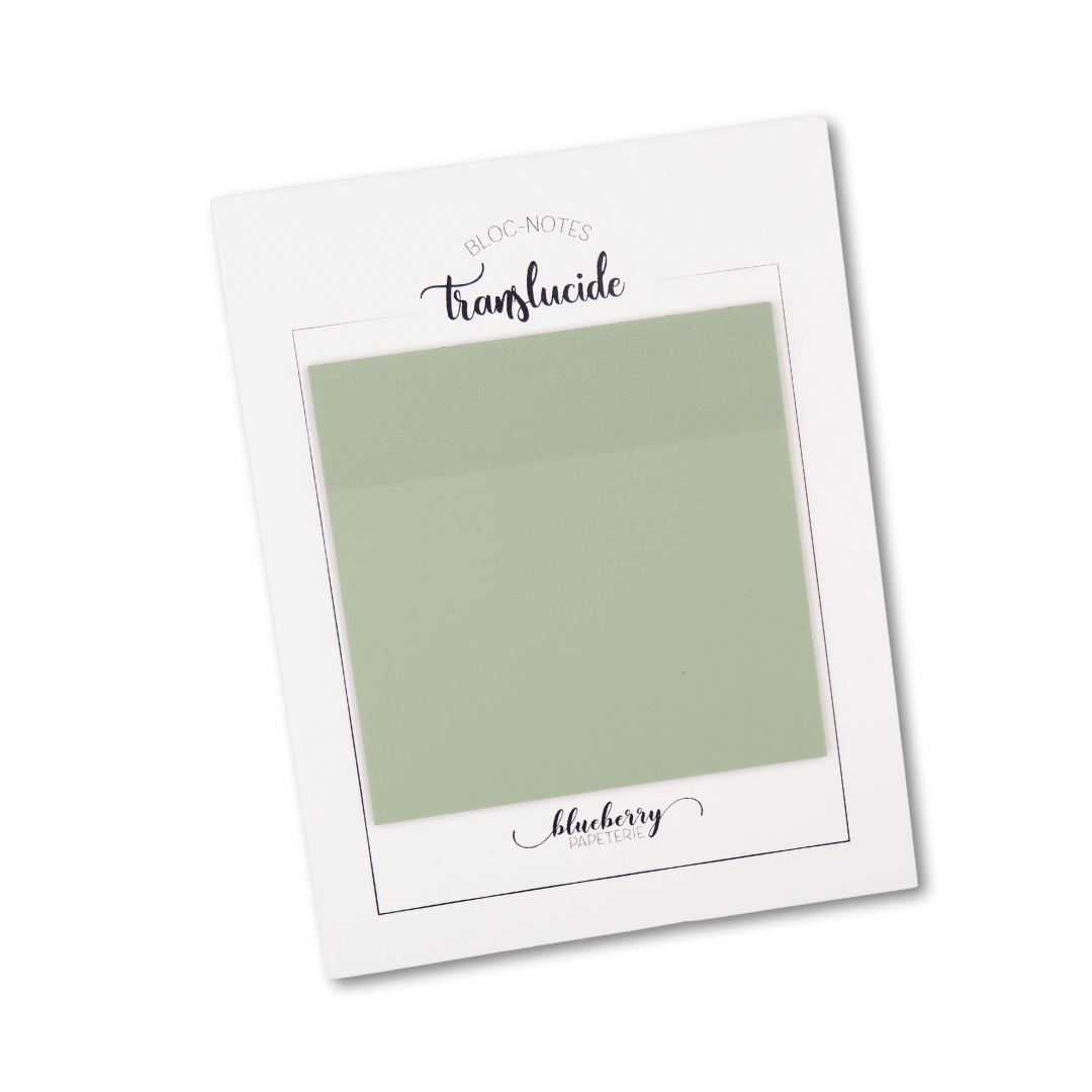 Transparent sticky notes - Olive – Blueberry Papeterie