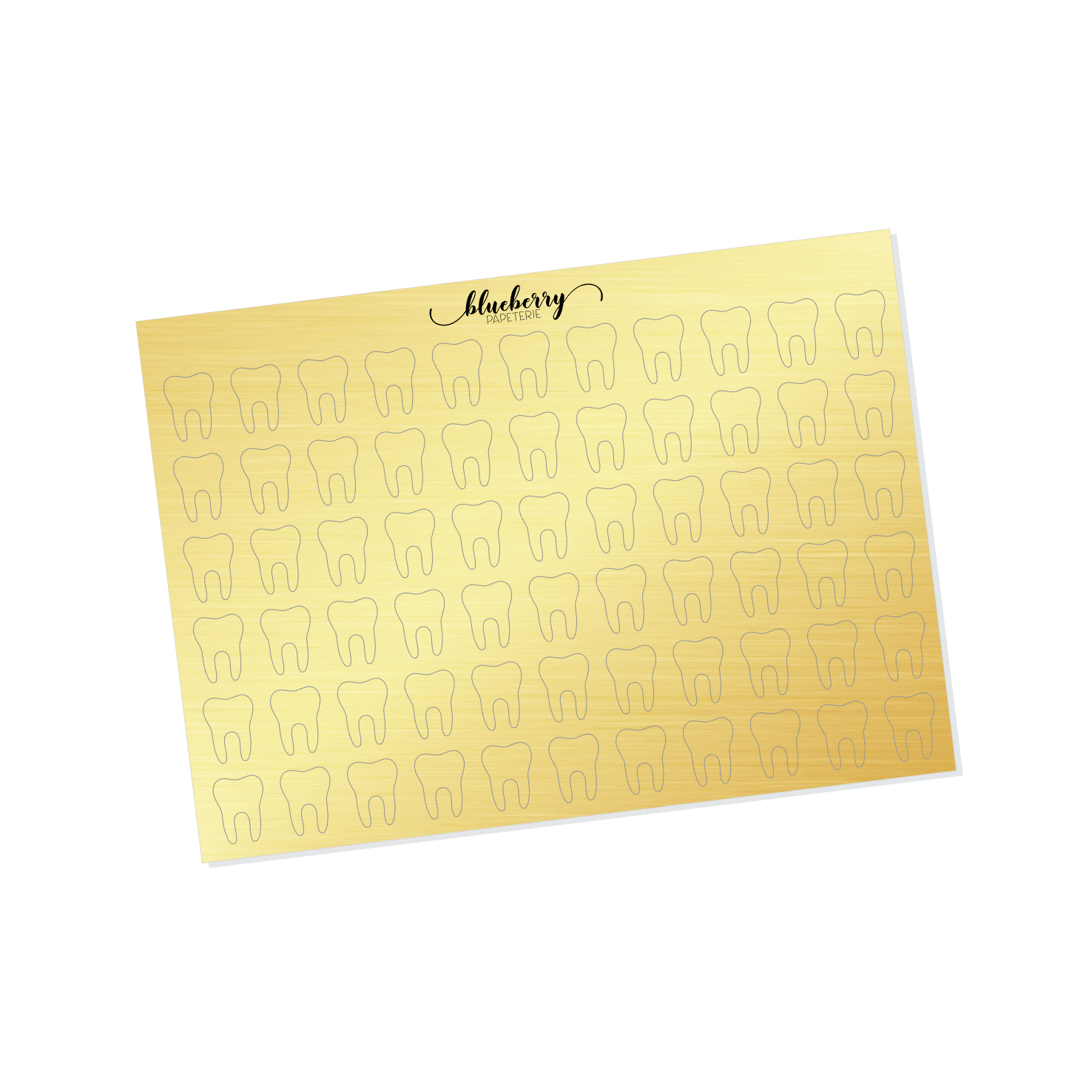 Autocollant dent Or - doré – Blueberry Papeterie
