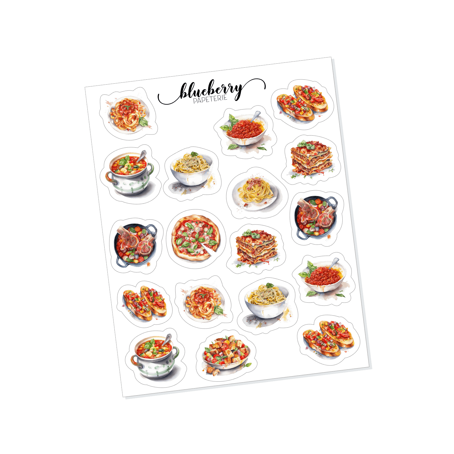 Stickers Italian dishes – Blueberry Papeterie