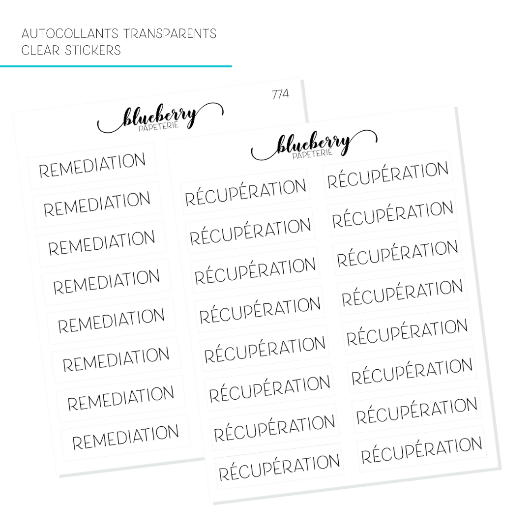 Stickers Remediation - Clear – Blueberry Papeterie