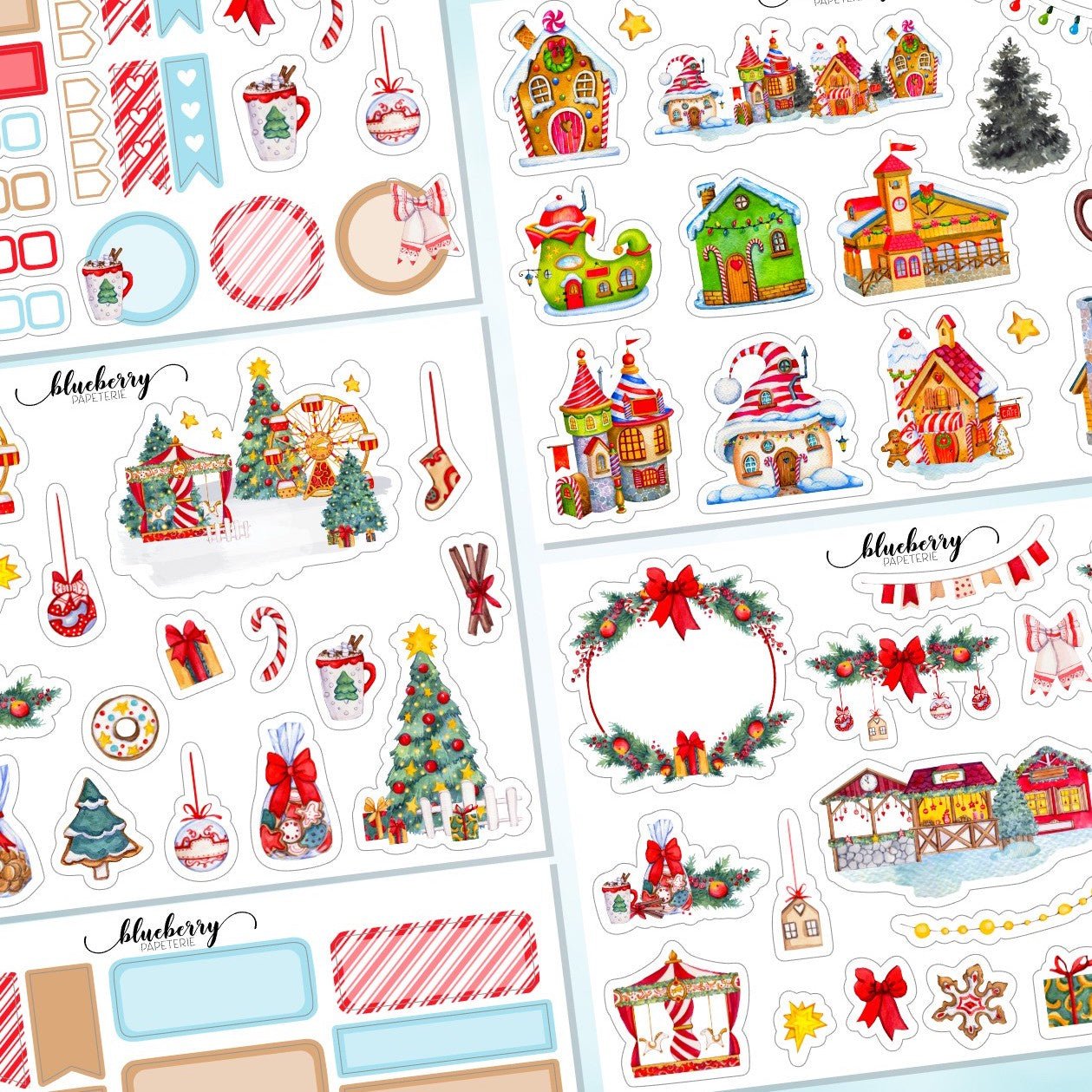 Christmas Village Sticker Collection – Blueberry Papeterie