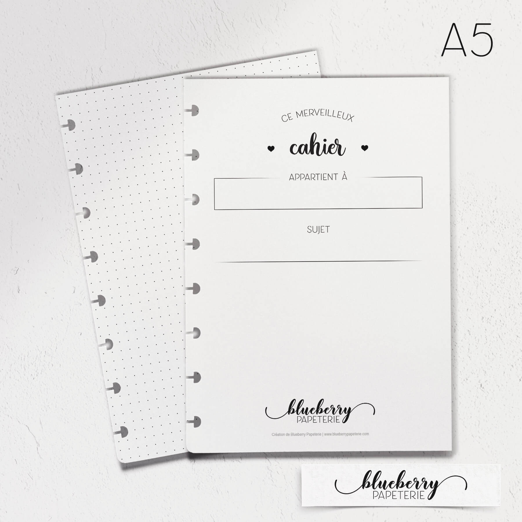Recharge - intérieur de cahier de notes - Petit A5 – Blueberry Papeterie